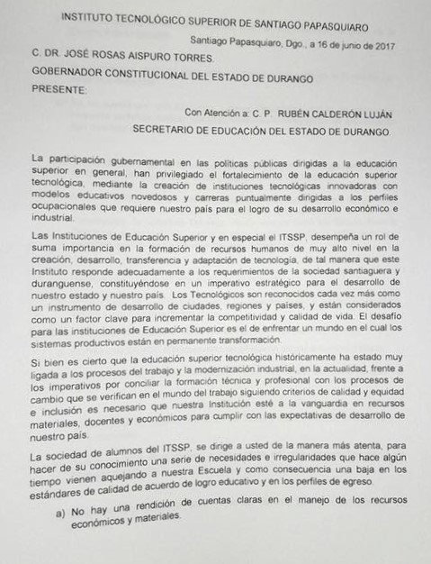 Alumnos toman plantel del ITSSP